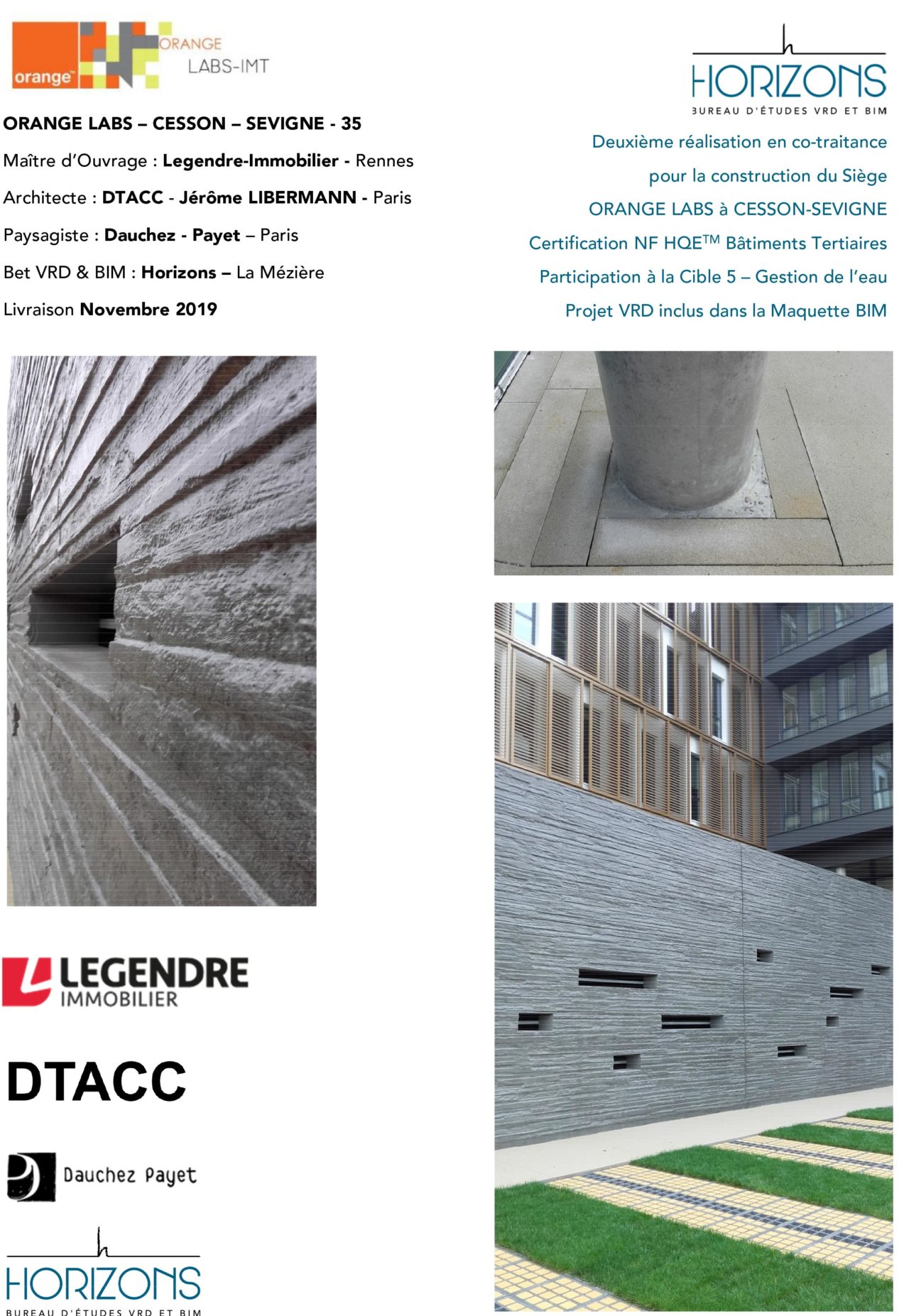 Orange Labs – Cesson Sévigné – 35 - Horizons - Bureau d'étude VRD